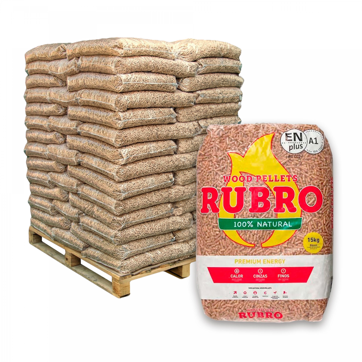 Pellets Certificados 15Kg Rubro Palete 65 Sacos - 1216911 - Ovarmat