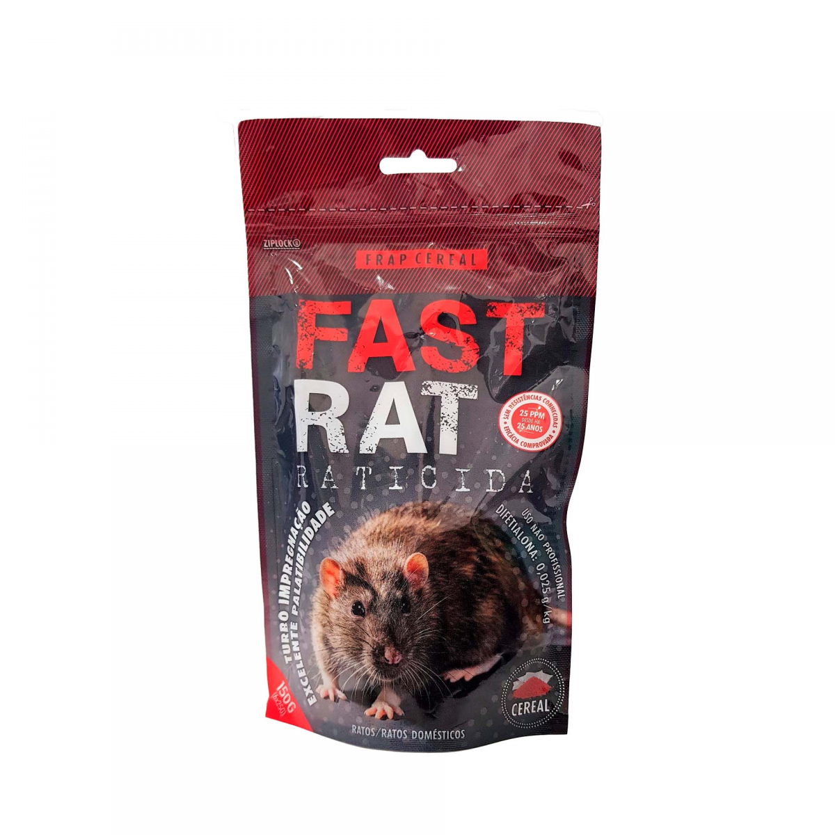 Raticida Fastrat Cereal Vermelho 150g - 1206255 | Ovarmat