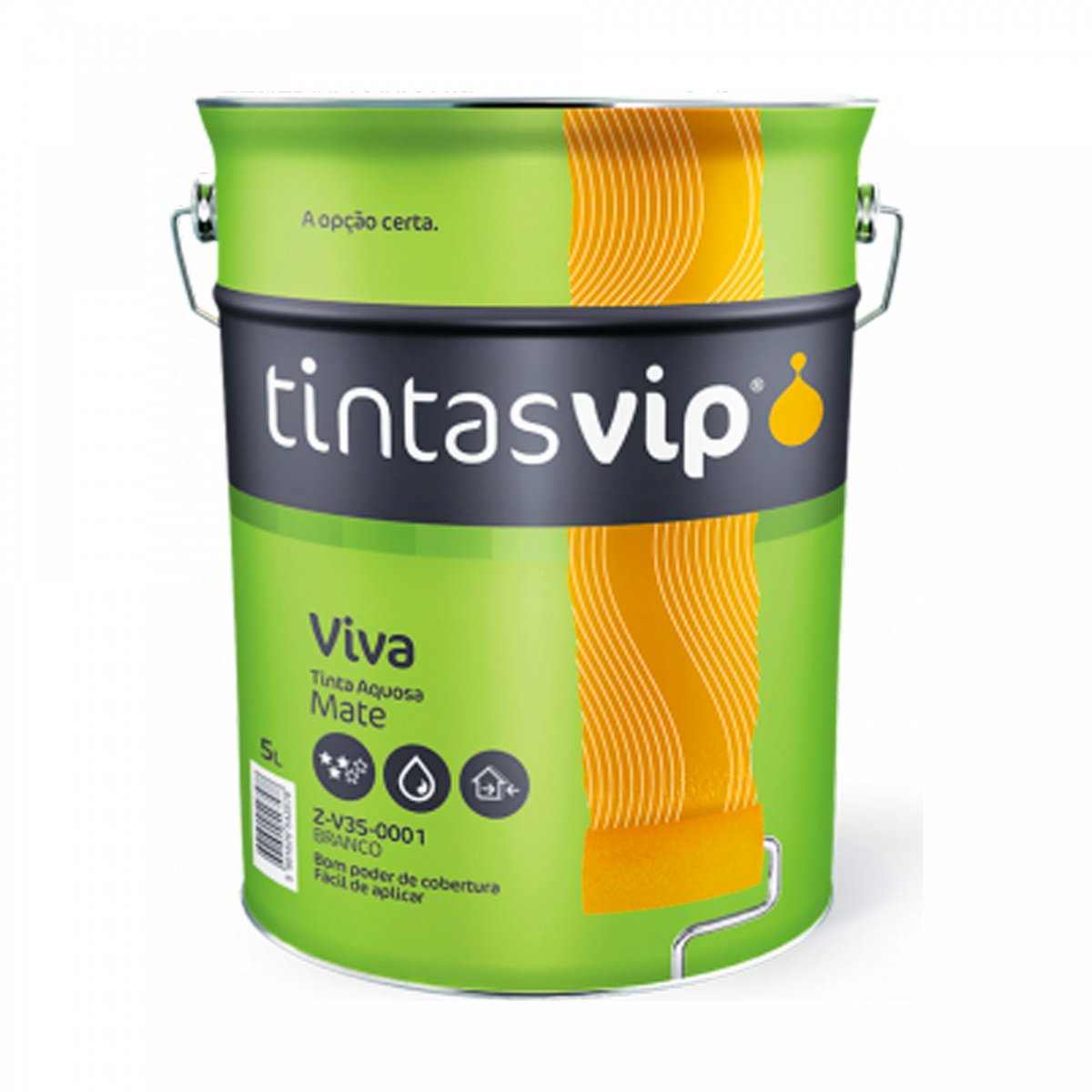 Tinta Plástica Viva Branco Mate 1L Vip - 1018468 - Ovarmat