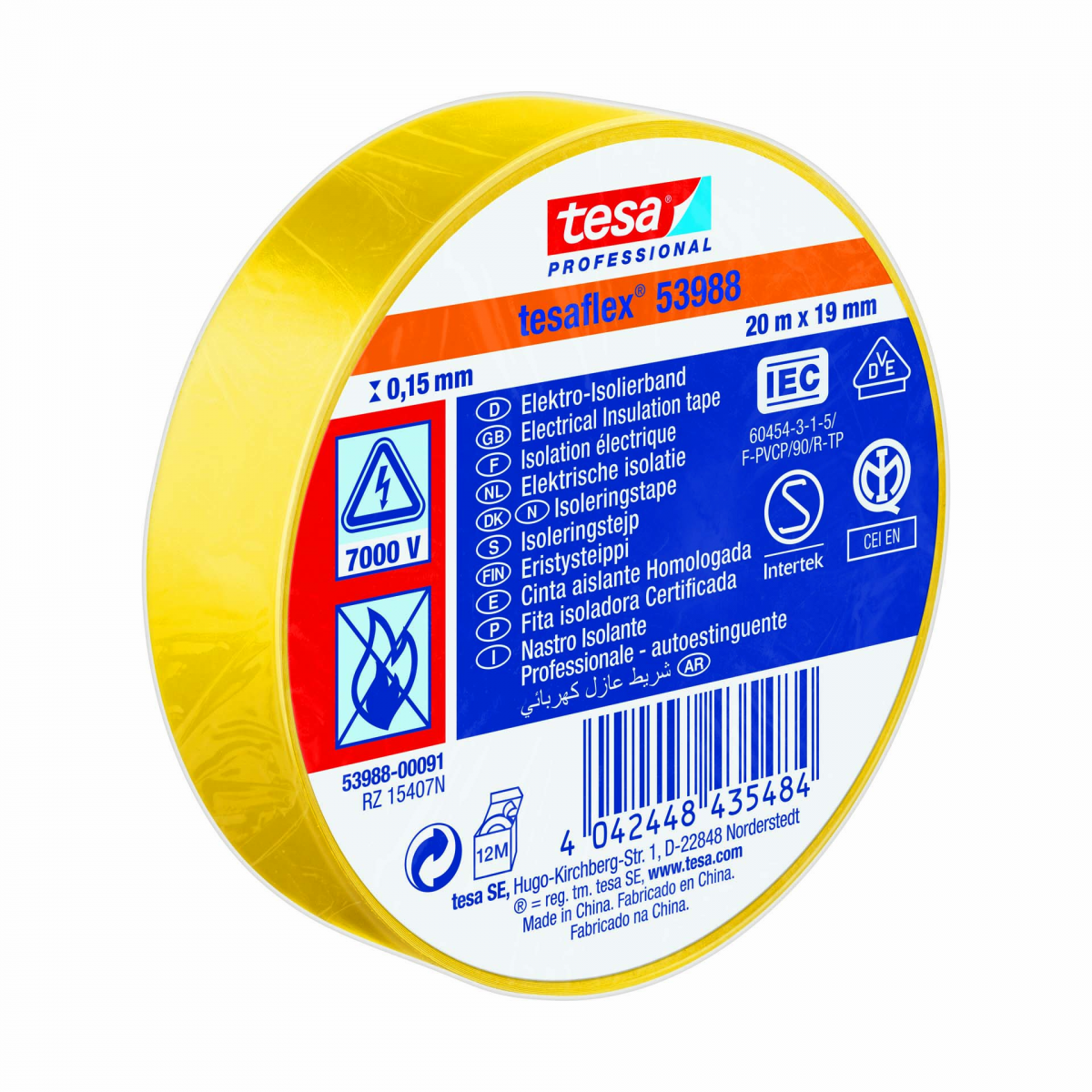 Fita Isoladora de Eletricista 19mm 20M Tesaflex Tesa 53988 - 642C002 ...