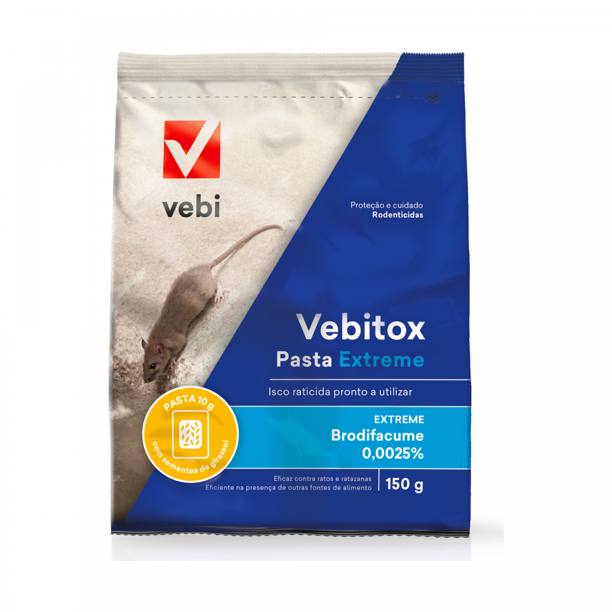 Raticida Vebitox Pasta Extreme Azul 150g - 1206252 | Ovarmat